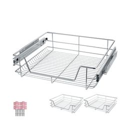 TecTake&reg; Teleskopschublade, verchromt, verstellbare Breite, einfache Montage