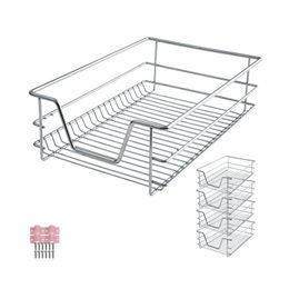 TecTake&reg; Teleskopschublade, verchromt, verstellbare Breite, einfache Montage