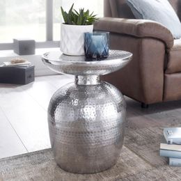 FineBuy Beistelltisch &Oslash; 36,5 cm Tisch Alu Couchtisch Wohnzimmertisch Ablagetisch