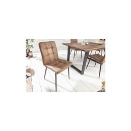 Riess Ambiente riess-ambiente Stuhl MODENA - Retro Design antik taupe Ziersteppung pflegeleicht