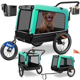 Kesser&reg; Hundeanh&auml;nger Boxer 3-in-1 Hundebuggy & Jogger Fahrradanh&auml;nger gro&szlig; ca. 240 Liter Volumen, gefedert, 360&deg; Grad Vorderrad, 600D Oxford Canvas, SmartSpace Concept, maximale Belastbarkeit: 40 kg