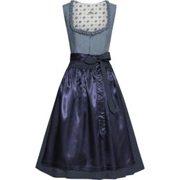 Almsach Midi-Leinendirndl Hellblau/Dunkelblau (Gr&ouml;&szlig;e: 34)