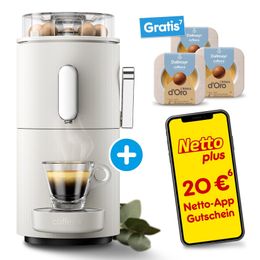 CoffeeB Kaffeemaschine Globe, wei&szlig; + 3 Packungen CoffeeB Dallmayr Crema d&acute;Oro 9 Coffee Balls 53g