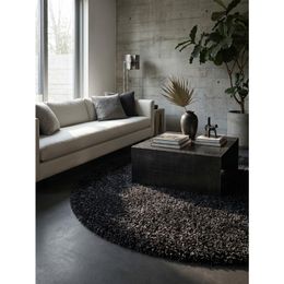 KADIMA DESIGN Hochflorteppich RHEIN, einfarbig, aus Polypropylen, Anthrazit, 300 x 400 cm
