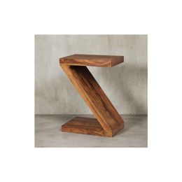 KADIMA DESIGN Beistelltisch "Z" Cube: Akazie/Sheesham, Z-Form, 44x59x30 cm, handgefertigt, vielseitig nutzbar.