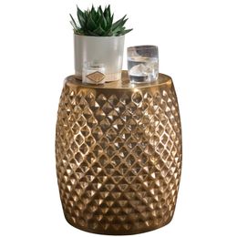 FineBuy Beistelltisch Wohnzimmertisch Alu Tisch Ablagetisch Couchtisch