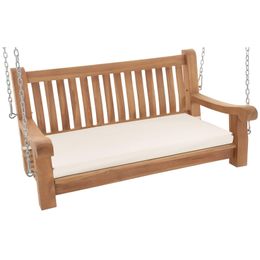 CLP Schaukelbank wetterfest Joyce mit Sitzkissen, robust massiv Teakholz, mit Armlehne und Ketten, Gartenbank f&uuml;r Terrasse und Balkon
