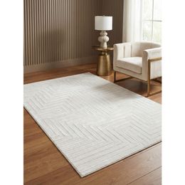KADIMA DESIGN Teppich Kurzflor ILLER in Creme, mit 3D-Design, 140 x 200 cm
