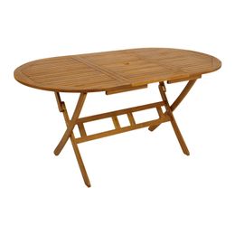 Klapptisch BENITA 85x160cm oval, Akazie ge&ouml;lt
