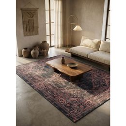 KADIMA DESIGN Flachwebteppich Waschbar PIZOL, orientalisch, Rot, 160 x 230 cm