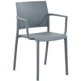 CLP Gartenstuhl stapelbar Valtor mit Armlehnen aus Kunststoff, wetterfest, ideal f&uuml;r Garten, Terrasse, Balkon und K&uuml;che, belastbar bis 150 kg