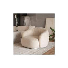 Home Deluxe Sessel CASARA Webstoff Beige - 99 x 104 x 72 cm