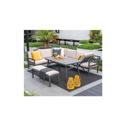 Garden Impressions Corsica Lounge-Dining Set - 4-tlg. hochwertiges Aluminium Gartenm&ouml;belset inkl. Kissen