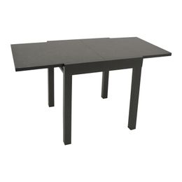 DEGAMO Balkon-Ausziehtisch LIVORNO 70/140x70cm, Aluminium anthrazit + Glas in Keramikoptik dunkelgrau