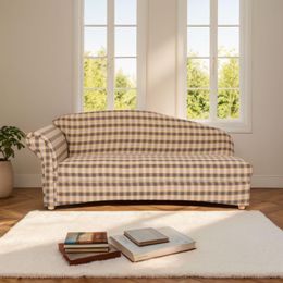 3-Sitzer Sofa Loretta mit linker Armlehne, ca. 193 x 83 x 85 cm - Braun kariert