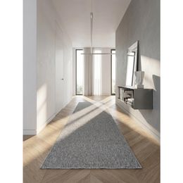 KADIMA DESIGN Kurzflorteppich AMMER, einfarbig, Hellgrau, 80 x 250 cm