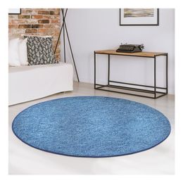 Karat Teppich London Hellblau 86 Rund