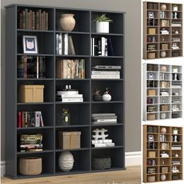 VCM Holz CD DVD Standregal B&uuml;cherregal Medienregal Raumteiler Deko Regal Megosa M