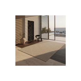 KADIMA DESIGN Outdoorteppich IMST, mit Rautenmuster, aus Polypropylen, Beige, 80 x 150 cm