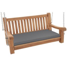 CLP Schaukelbank wetterfest Joyce mit Sitzkissen, robust massiv Teakholz, mit Armlehne und Ketten, Gartenbank f&uuml;r Terrasse und Balkon