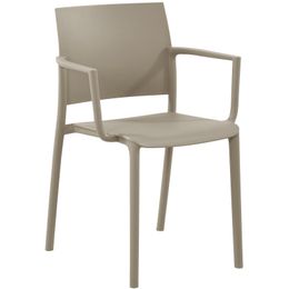 CLP Gartenstuhl stapelbar Valtor mit Armlehnen aus Kunststoff, wetterfest, ideal f&uuml;r Garten, Terrasse, Balkon und K&uuml;che, belastbar bis 150 kg