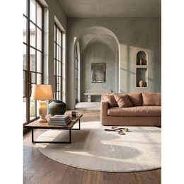 Teppich Hochflor Beige 120x120 cm - ALDAN KADIMA DESIGN
