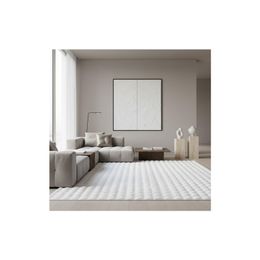 KADIMA DESIGN Hochflorteppich Waschbar NAUDERS, einfarbig, Wei&szlig;, 200 x 290 cm