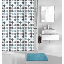 Badaccessoire-Set Meusch, blau, Polyester, Badaccessoires-Sets, "All in one", Badteppich und Duschvorhang