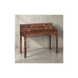 KADIMA DESIGN Schreibtisch &ndash; Massivholz, 115x100x60 cm, 3 Schubladen, Sekret&auml;r im Landhausstil