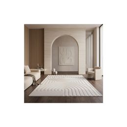 Teppich Kurzflor Waschbar LAVAREDO in Creme, im Boho-Stil, 200 x 290 cm