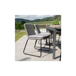HOME DELUXE Gartenstuhl aus Seilgeflecht BALERO Hellgrau - 2er Set