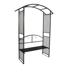 DEGAMO Rosenbogen AVIGNON 220x155cm mit Sitzbank, Metall schwarz