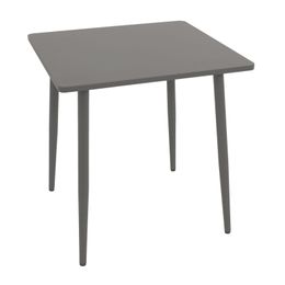 DEGAMO Bistrotisch DENVER 70x70cm quadratisch, Metall grau