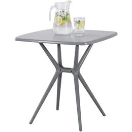 CLP Gartentisch wetterfest stabil Becky, Bistrotisch eckig 72x72 cm, Balkontisch Polypropylen UV-best&auml;ndig winterfest, Innen- und Au&szlig;enbereich