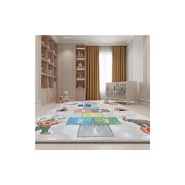 KADIMA DESIGN Spielteppich TRAUN in Grau, als H&uuml;pfspiel, aus Latex, 100 x 150 cm