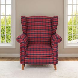 Polstersessel Loretta, ca. 86 x 81 x 105 cm &ndash; Rot kariert