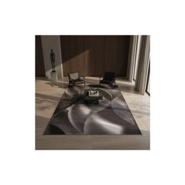 KADIMA DESIGN Kurzflorteppich INN, mit abstraktem Wellenmuster, Braun, 120 x 170 cm