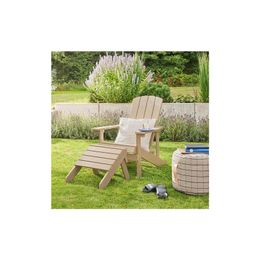 Home Deluxe Gartenstuhl FAREA inkl. Hocker &ndash; Braun