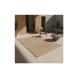 KADIMA DESIGN Teppich Outdoor KASBERG in Beige, im Vintage-Stil, aus Polypropylen, 120 x 170 cm