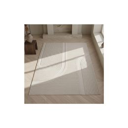 Teppich Kurzflor Waschbar LAVAREDO in Creme, im Boho-Stil, aus Microfaser, 240 x 340 cm