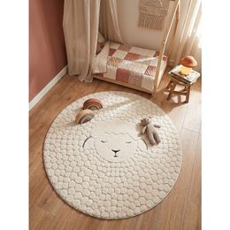 Kinderteppich Pflegeleicht Creme 120x120 cm - CANAZEI KADIMA DESIGN
