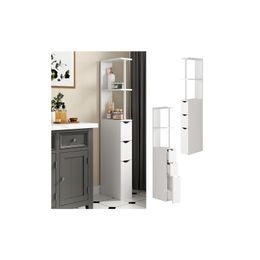 VICCO Badschrank Vera Wei&szlig; 15 x 137 cm mit 3 Schubladen