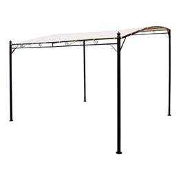 DEGAMO Anbaupavillon MANTOVA-XL 3x3 Meter, Stahl dunkel, Plane PVC-beschichtet &eacute;cru