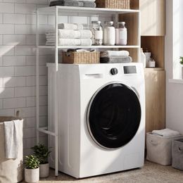 CLP Waschmaschinenregal &Uuml;berbau Kendal, &Uuml;berbauregal Waschmaschine und Trockner, Toilettenregal aus Metall, 2 Ablagen f&uuml;r Badezimmer