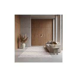 KADIMA DESIGN Kurzflorteppich INN, geometrisch, Rosa, 160 x 230 cm