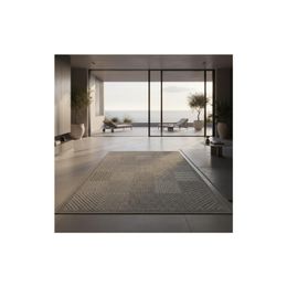 KADIMA DESIGN Outdoorteppich LERMOOS, einfarbig, aus Polypropylen, Grau, 120 x 170 cm