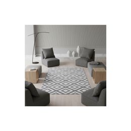 KADIMA DESIGN Teppich Kurzflor INN in Grau, geometrisch, 280 x 370 cm
