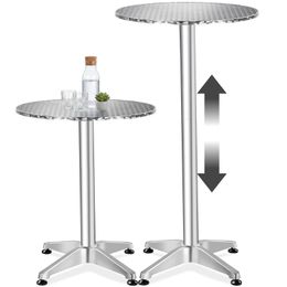 TecTake&reg; Aluminium-Bistrotisch, wetterfest, Zementsockel, Belastbarkeit 60 kg, h&ouml;henverstellbare Kunststofff&uuml;&szlig;e