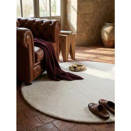 Teppich Kurzflor Creme 120x120 cm - DOUBS KADIMA DESIGN