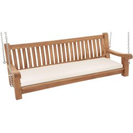 CLP Schaukelbank wetterfest Joyce mit Sitzkissen, robust massiv Teakholz, mit Armlehne und Ketten, Gartenbank f&uuml;r Terrasse und Balkon